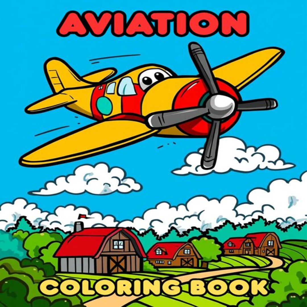 Aviation Coloring Pages for Kids – 25 Printable Designs (digital ...