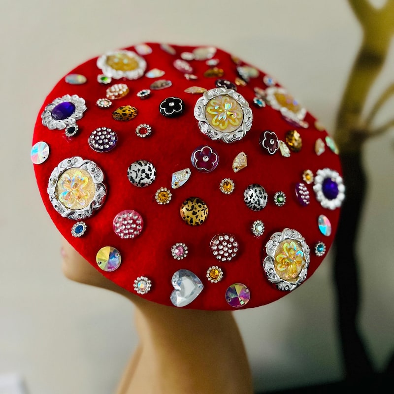 Embellished Beret - Etsy