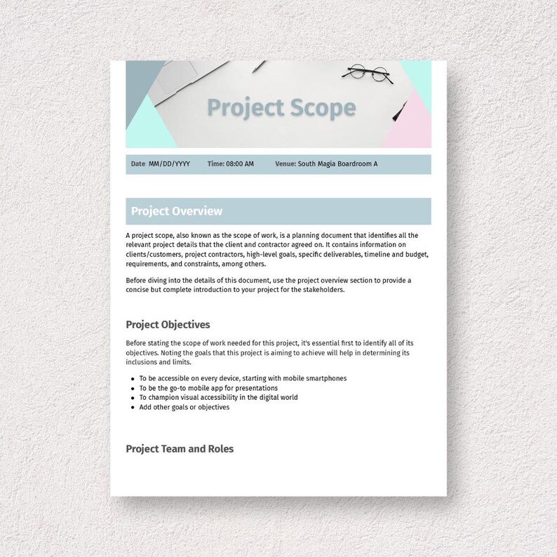 Project Scope Template Define Objectives, Requirements, and Tasks in ...