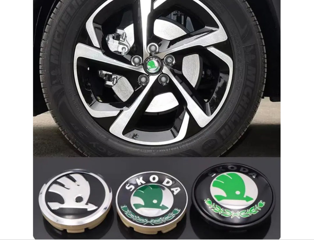 Skoda Wheel Center Caps, 4pcs 56mm Wheel Hub Caps Center Cover for ...