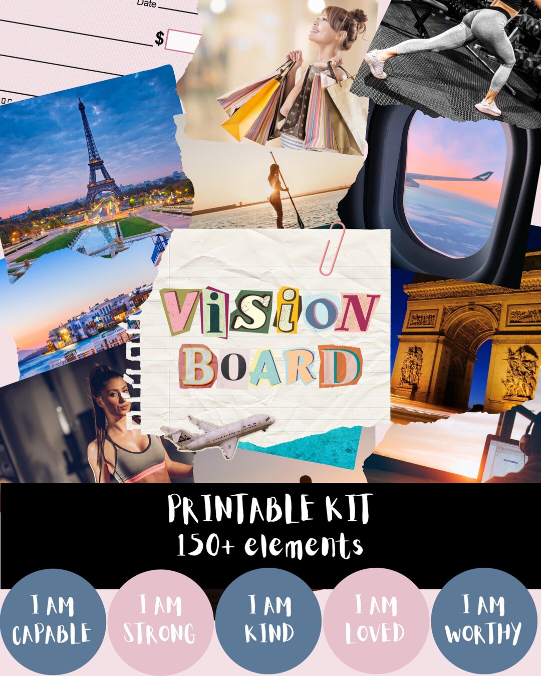 Vision Board Kit Downloadable & Printable PDF Mood Board Women ...