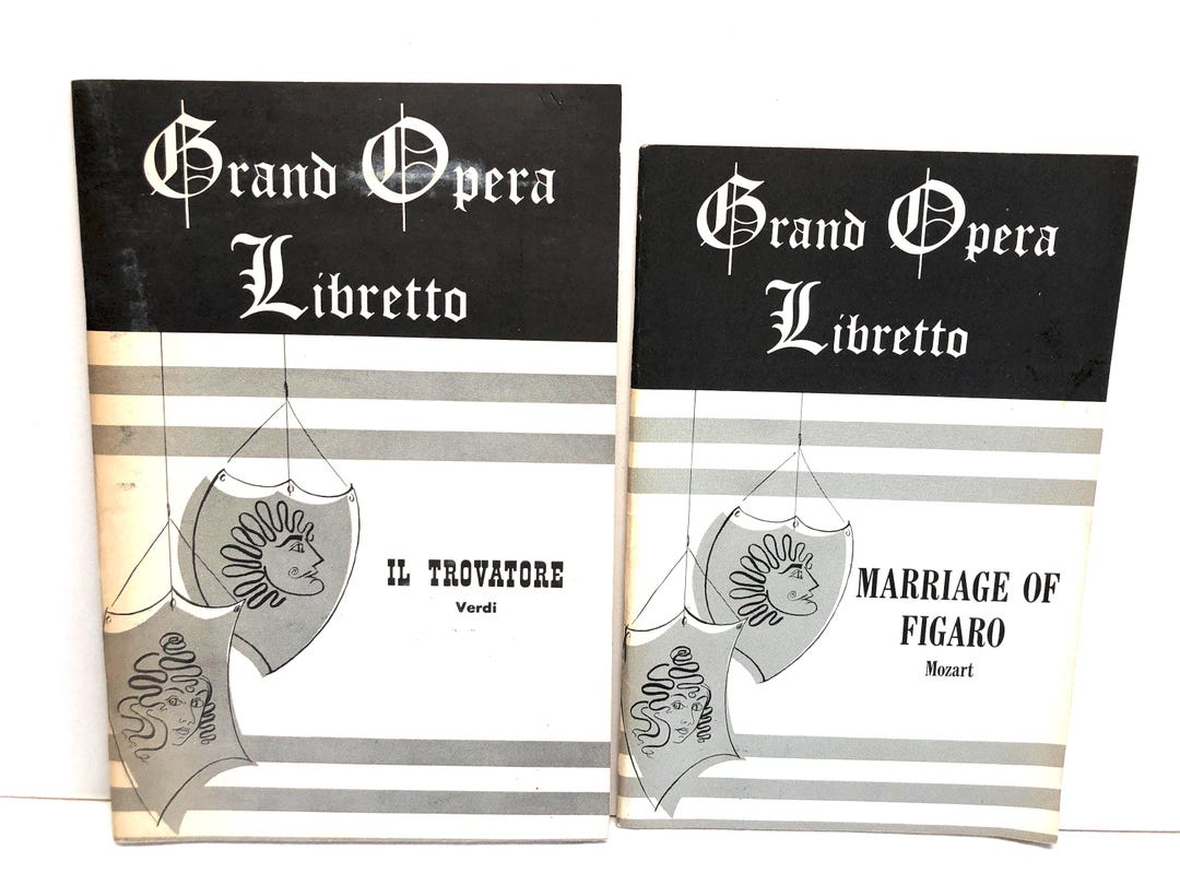 2 VINTAGE Grand Opera Programs Libretto Programs Verdi Il Trovatore ...