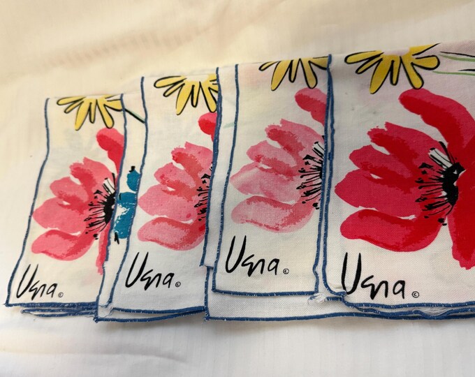 4 Vera Napkins, Red Poppy Floral Print Vera Neumann Vintage Free ...