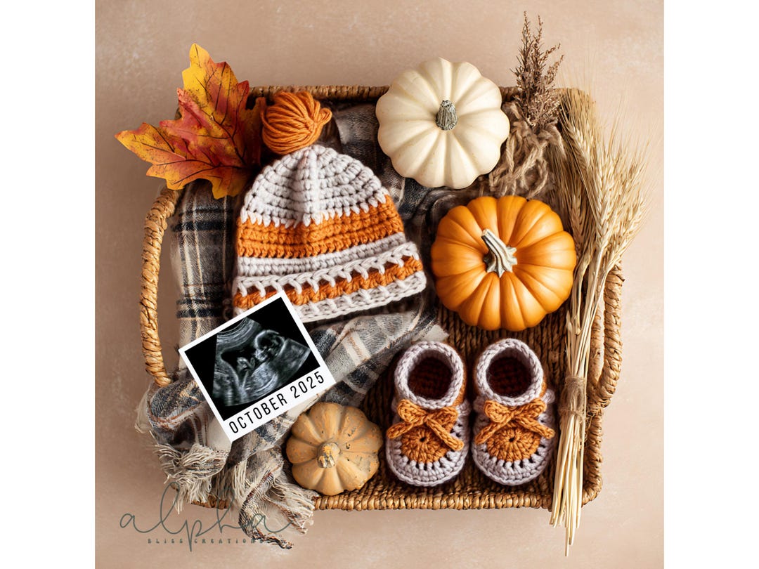 Fall Pregnancy Announcement Digital Editable Autumn Baby Announcement ...