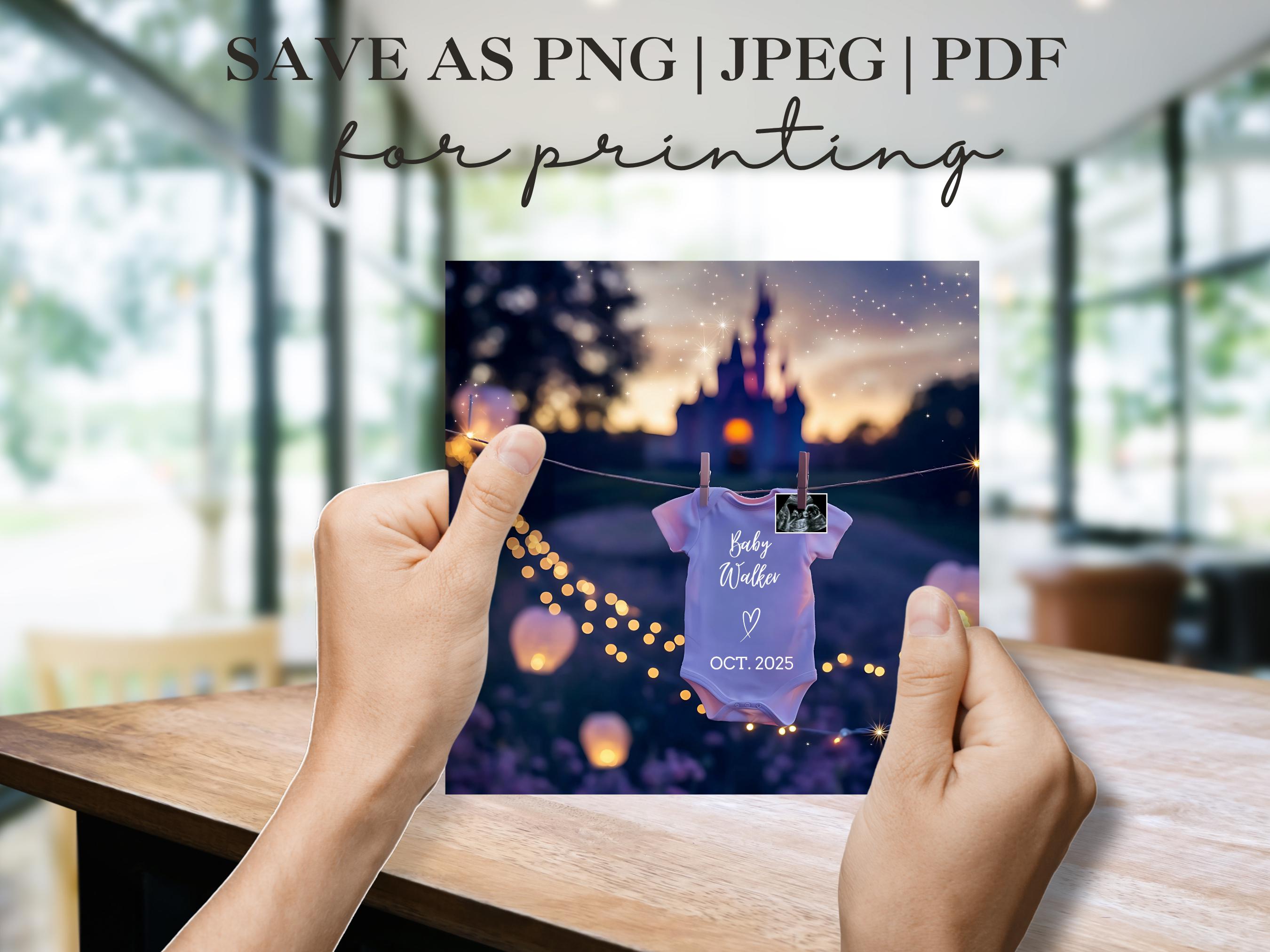 Simple Magic Pregnancy Announcement Digital Neutral Magical Mouse ...