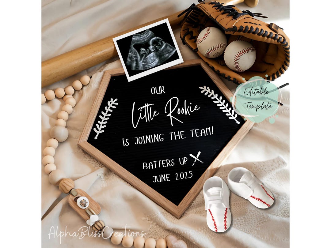 Baseball Pregnancy Announcement Digital Fathers Day Sports Pregnancy ...