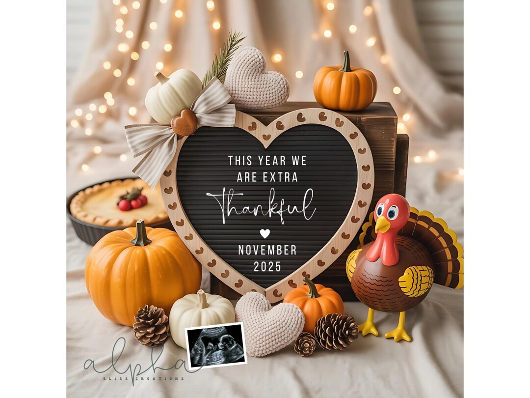 Thanksgiving Pregnancy Announcement: Pumpkin Pie Theme (editable Canva ...