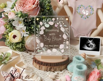 Spring Pregnancy Announcement Personalized Digital Neutral Baby ...