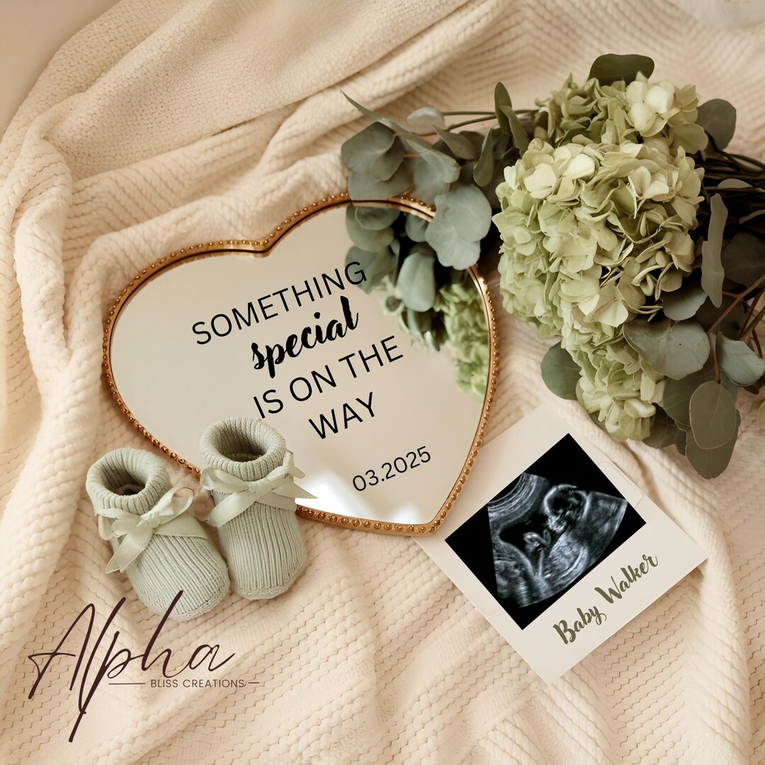 Minimalist Baby Announcement Digital Flower Pregnancy Announcement ...