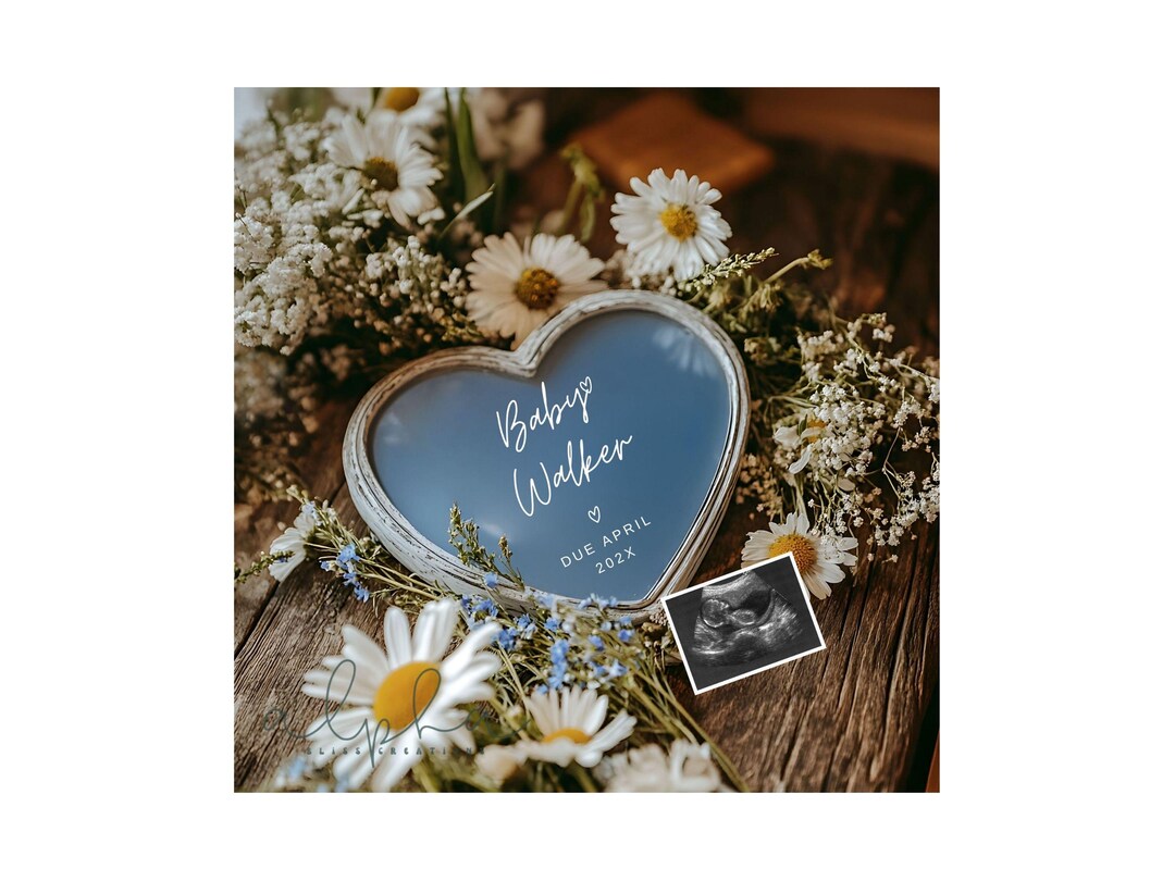 Gender Neutral Pregnancy Announcement, Floral Mirror Baby Reveal ...