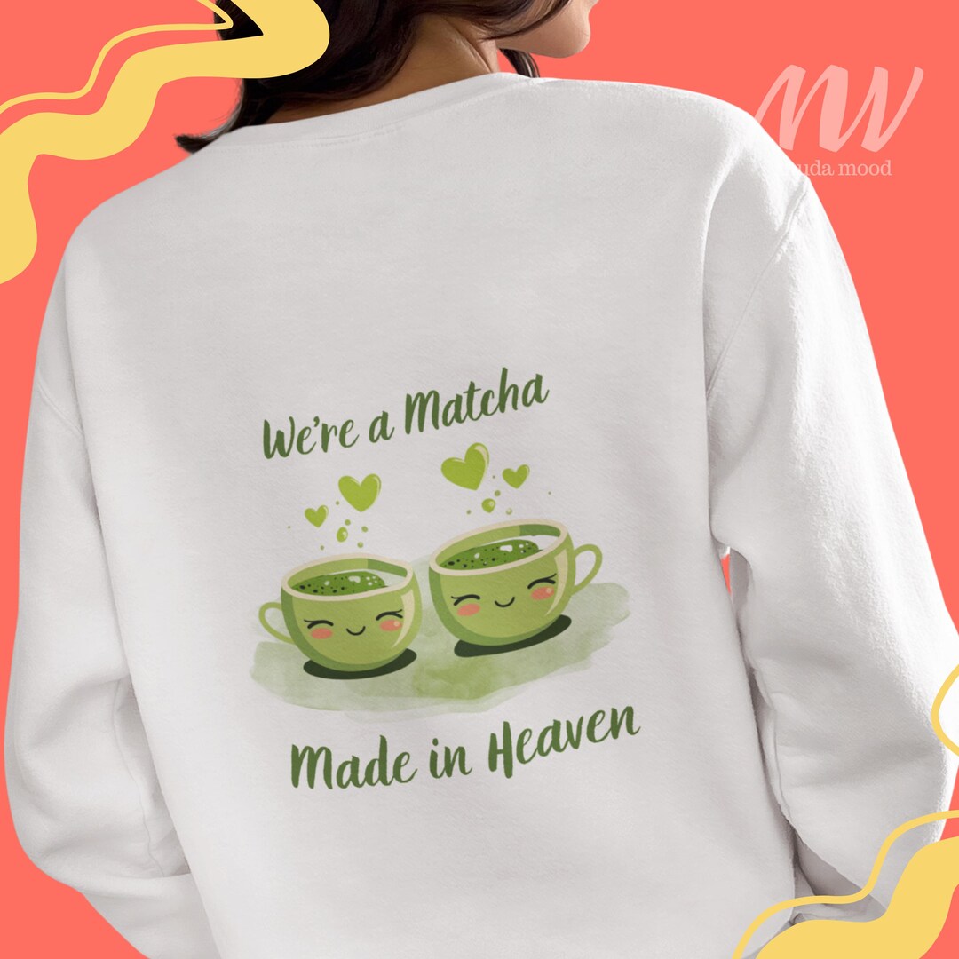 Matcha Couple Sweatshirt: Kawaii Green Tea Lover's Crewneck - Etsy