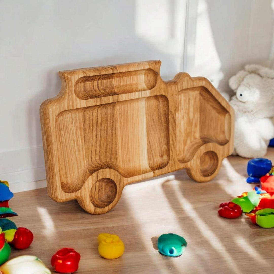 Childrens Plate, Wood Serving Plate, Natural Wood, Snack Plate ...