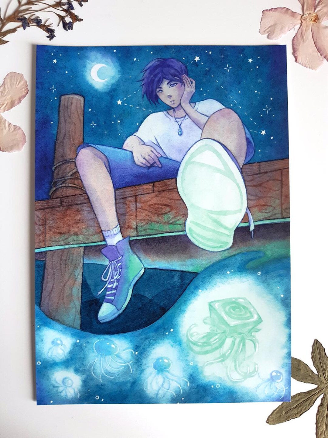 Stardew Valley Sebastian A5 Print, Dance of the Moonlight Jellies Event ...