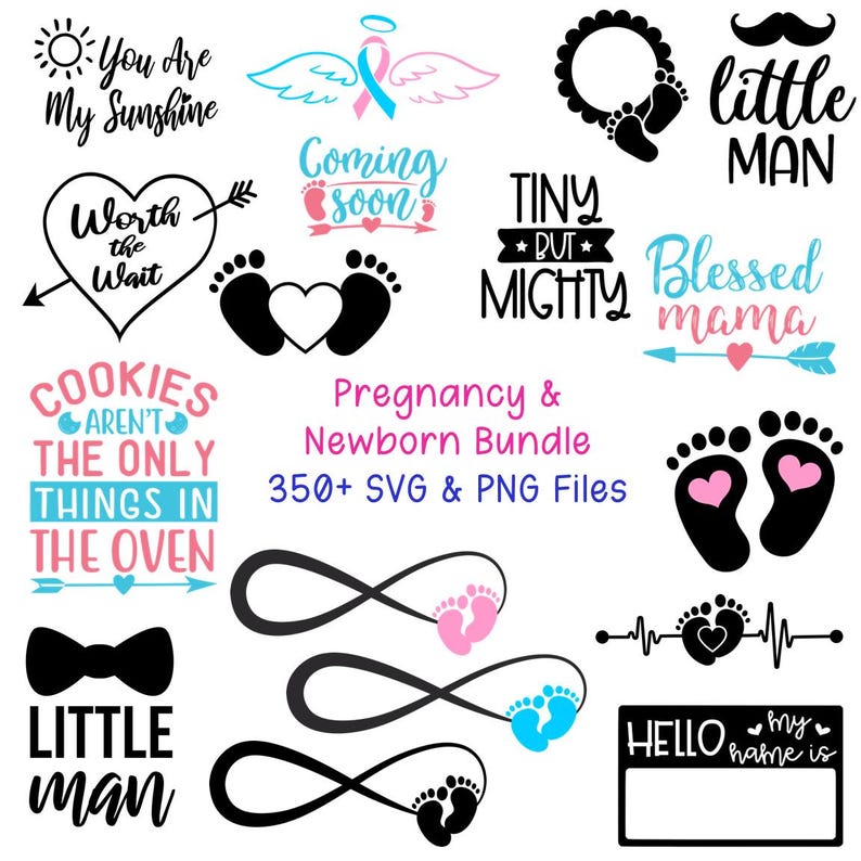 350+ Pregnancy & Newborn SVG and PNG Bundle - Etsy