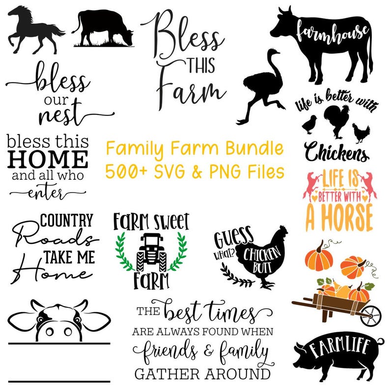 500+ Family Farm Bundle SVG & PNG Files - Etsy