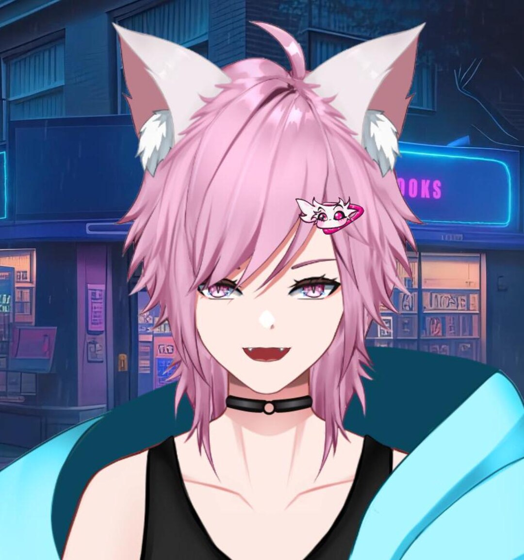 2D Vtuber Asset Angel Dust Hairclip - Etsy