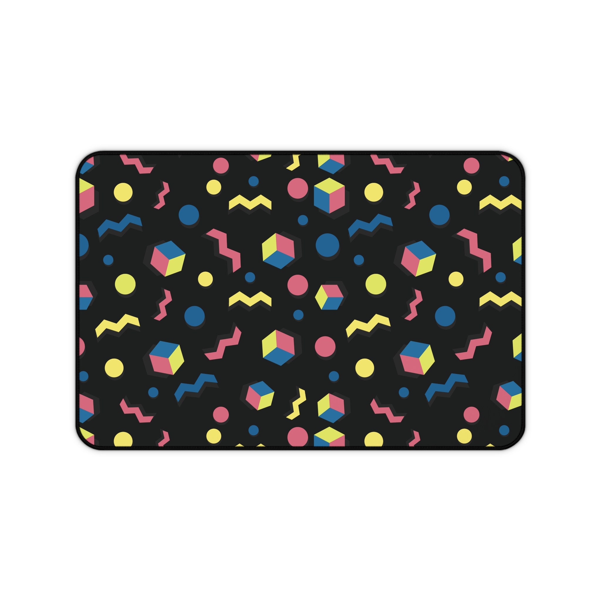 Abstract Desk Mat 80s Pattern - Retro Office Decor, Colorful Work From ...