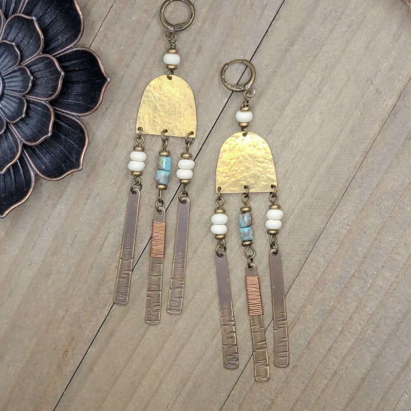 Rustic Earrings - Etsy