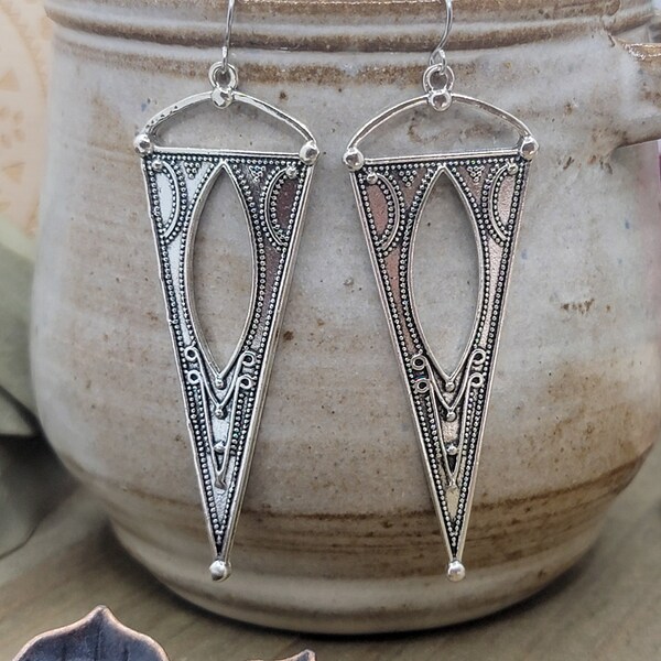 Silver Boho Earrings - Etsy