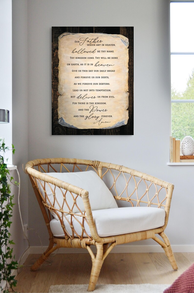 The Lords Prayer- Our Father in Heaven- Christian Artwork- Handpainted ...