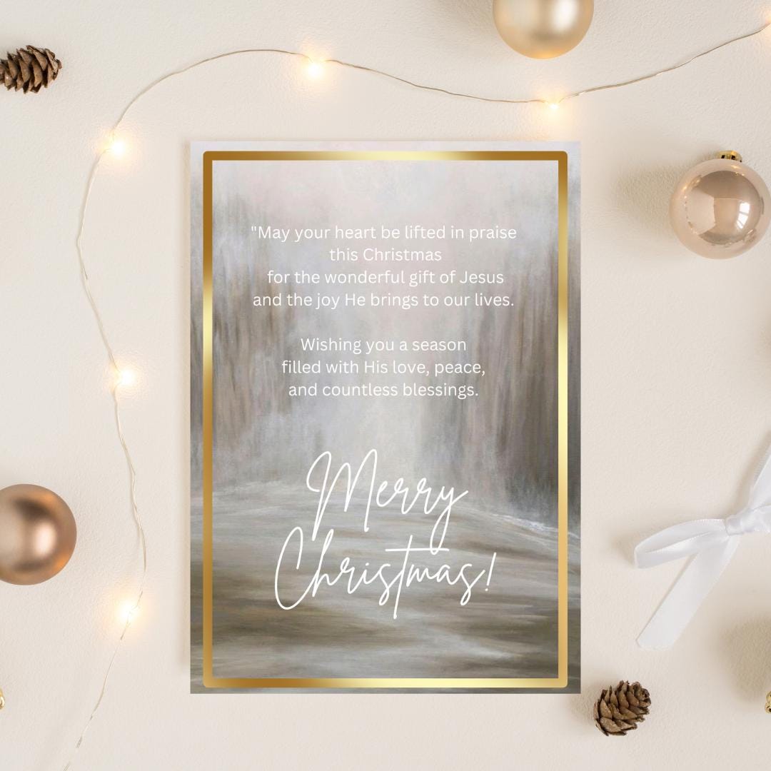 Christian Christmas Cards Holiday Greeting Cards 5 Pack Elegant ...