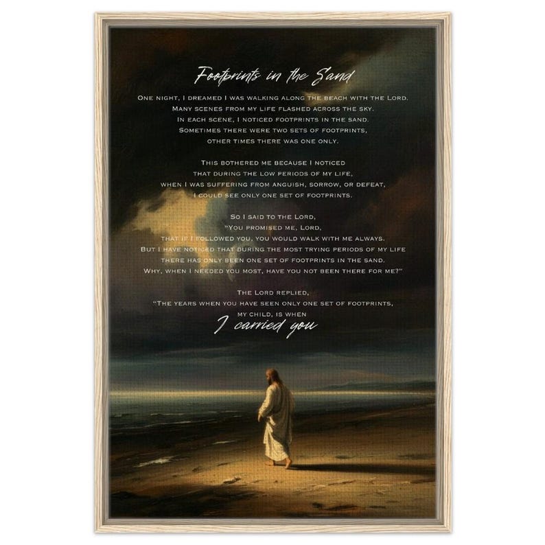 Footprints in the Sand- Footprints Verse- Christian Artwork- Jesus Art ...