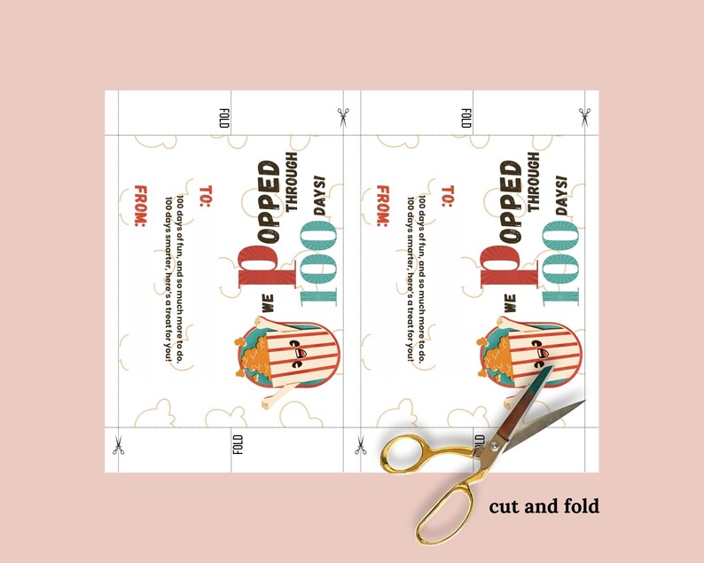 100th Day of School Popcorn Sandwich Bag Topper, 100 Days Brighter ...