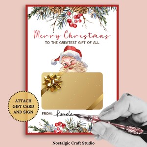 Christmas Gift Card Holder Printable Christmas Gift Santa Gift for ...