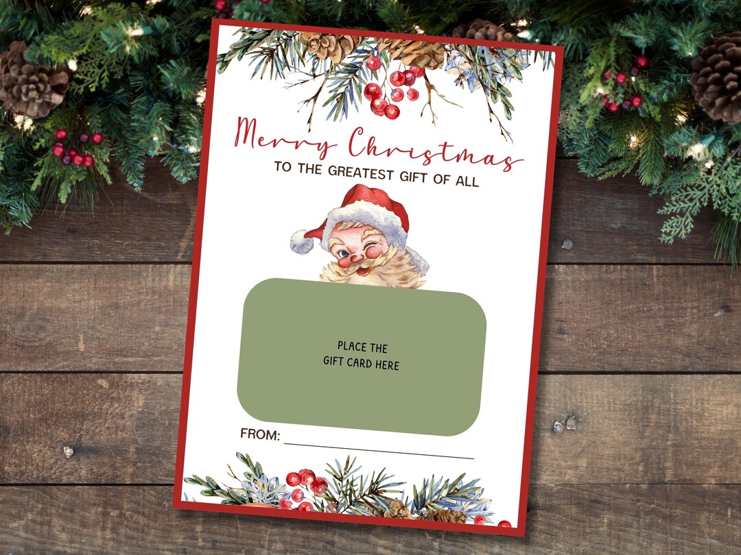 Christmas Gift Card Holder Printable Christmas Gift Santa Gift for ...