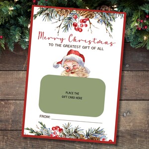 Christmas Gift Card Holder Printable Christmas Gift Santa Gift for ...