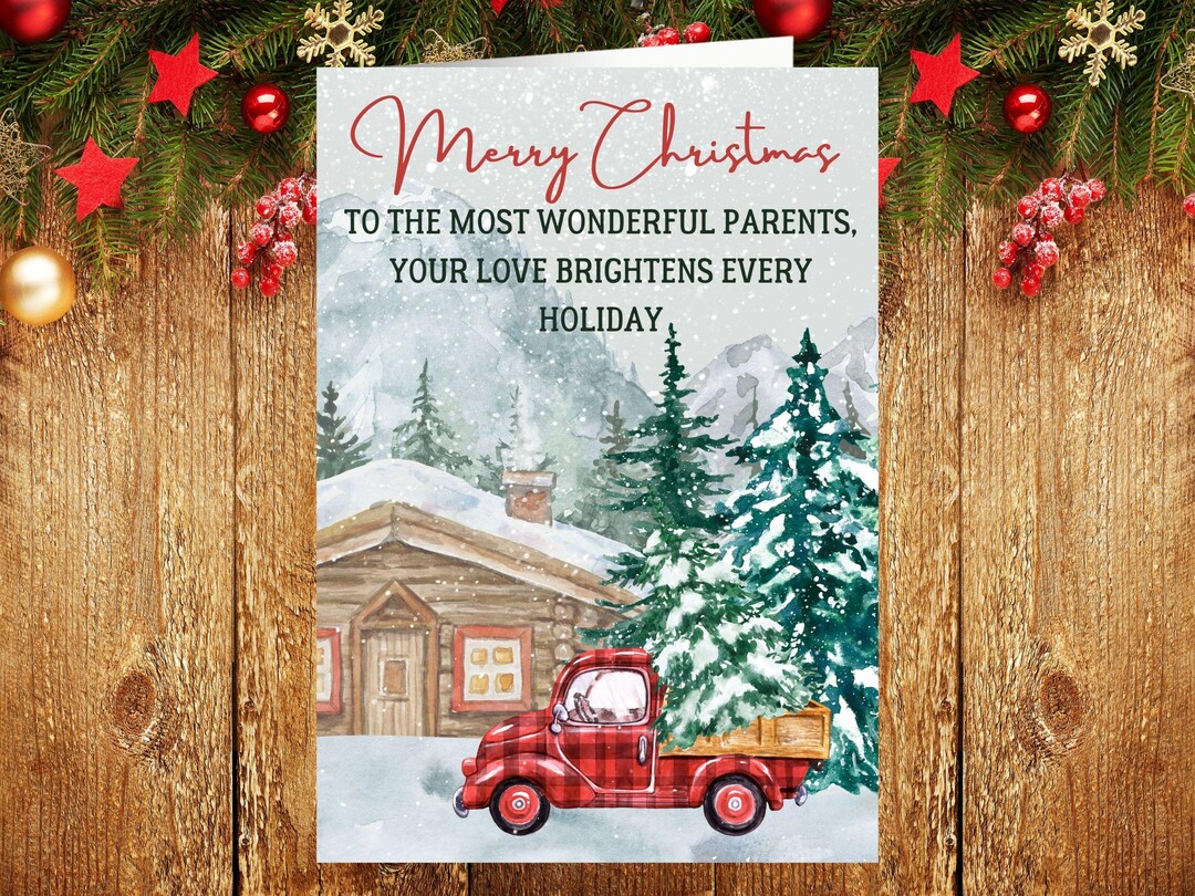 Parents Christmas Card, Merry Christmas Card, Card for Parents and ...