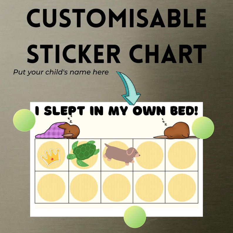 Printable Sleeping Sticker Chart – Yellow | Kids Bedtime Reward Chart ...