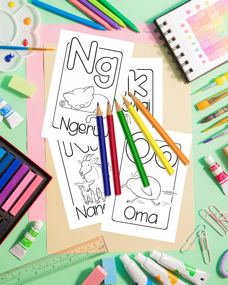 Colouring in Māori Alphabet - Digital Print 15 Letters - Etsy
