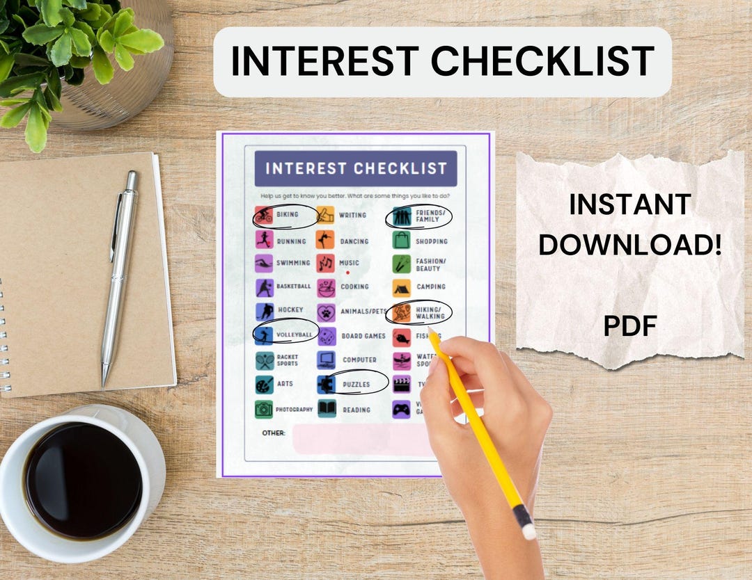 Interest Checklist, Occupational Therapy, Meaningful Activity ...