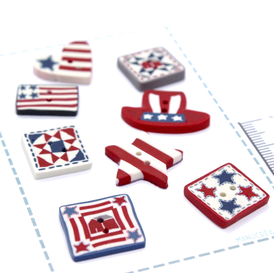 AMERICA Buttons - Independance Day - Patriotic - Handmade Buttons for ...