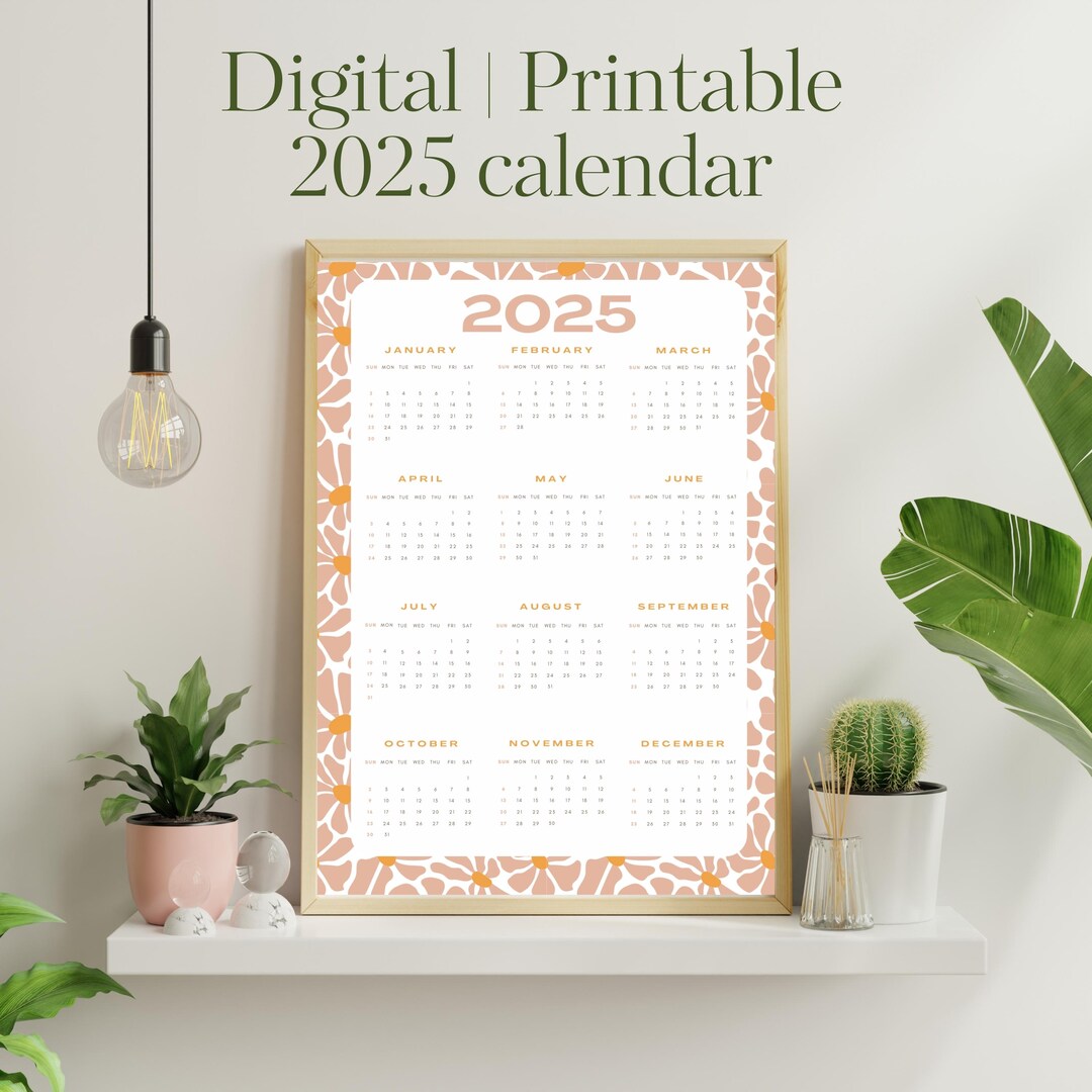 2025 Digital | Printable Calendar A4 & A3 - Etsy