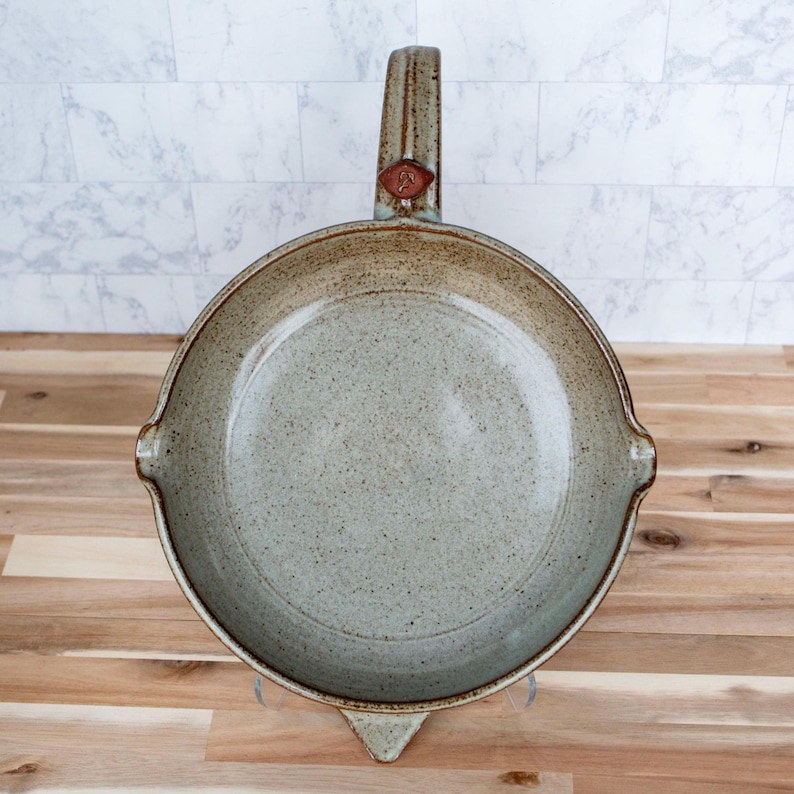Handmade, Pottery Large Skillet in Flameware Clay - Etsy