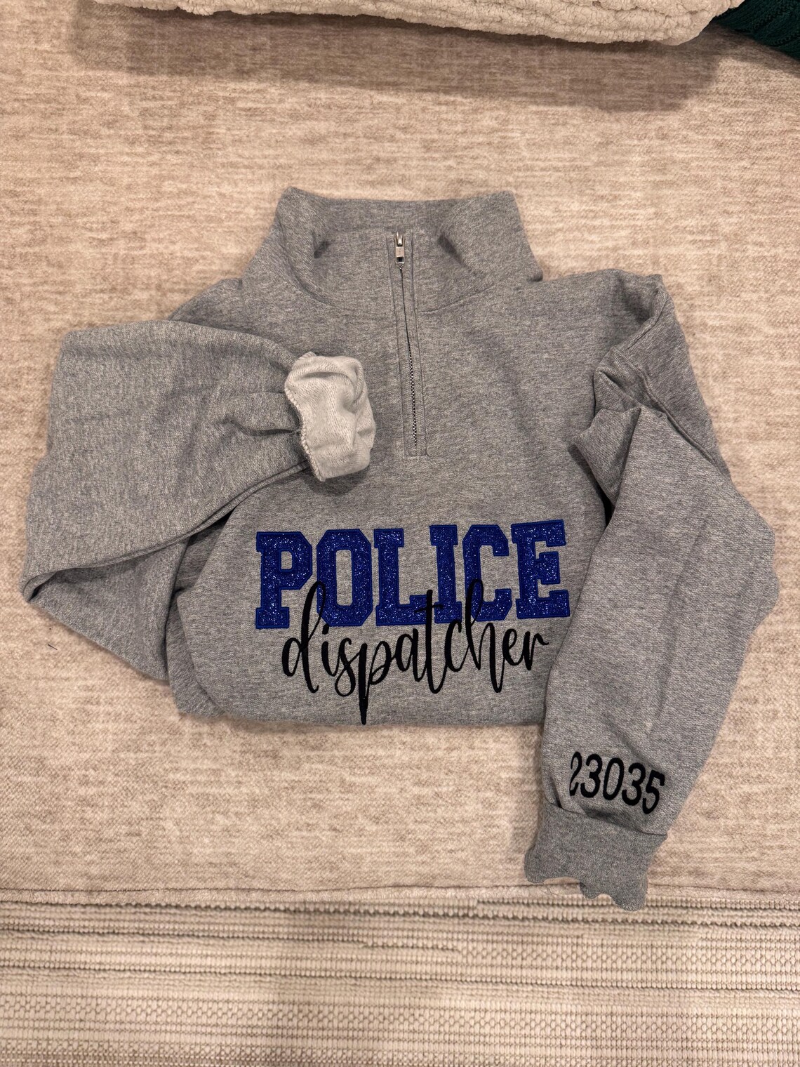 Police Dispatcher Embroidered Sweatshirt, Quarter Zip Pullover or ...