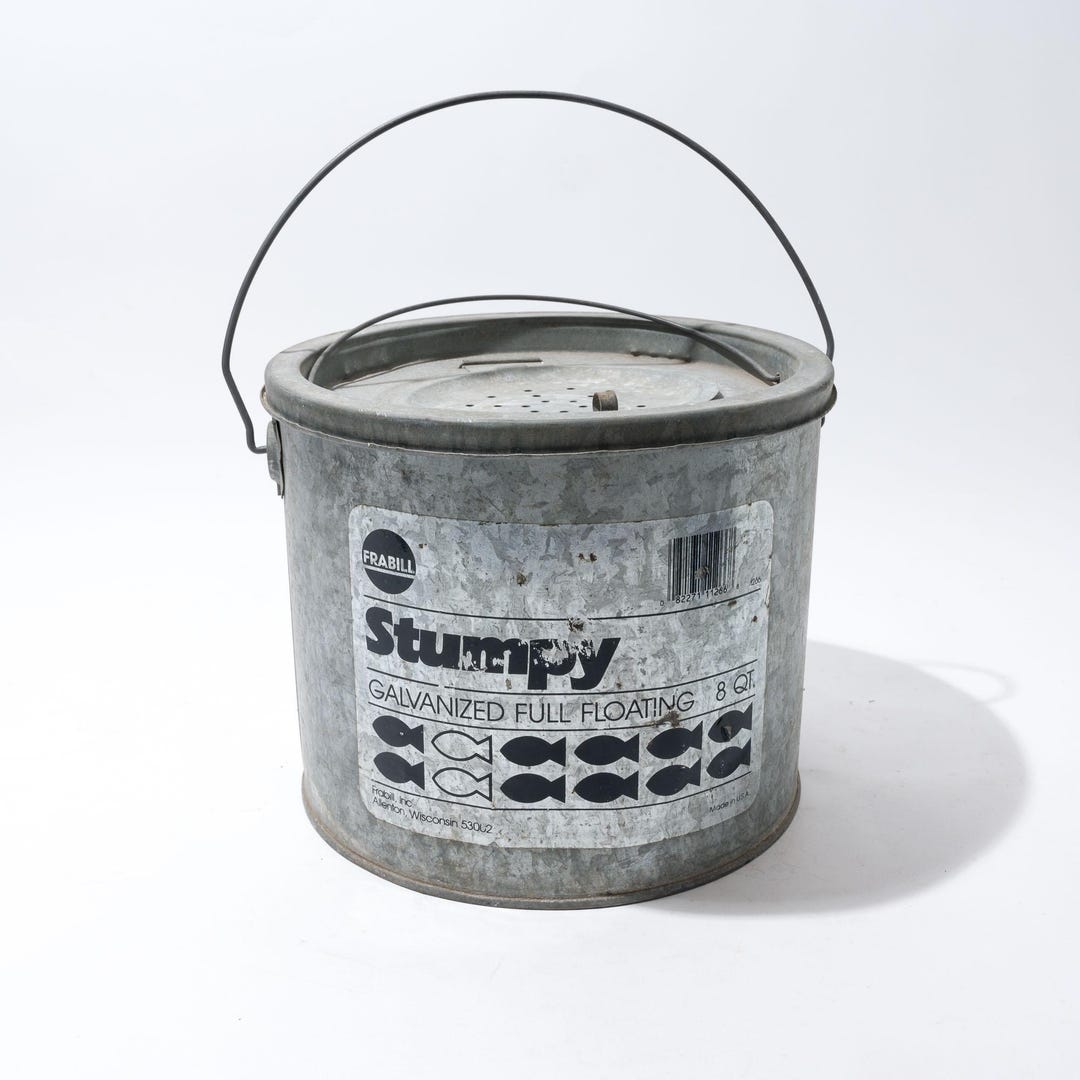 Minnow Bucket, Floating, Galvanized Steel, 8 Qt, 1970s - Etsy