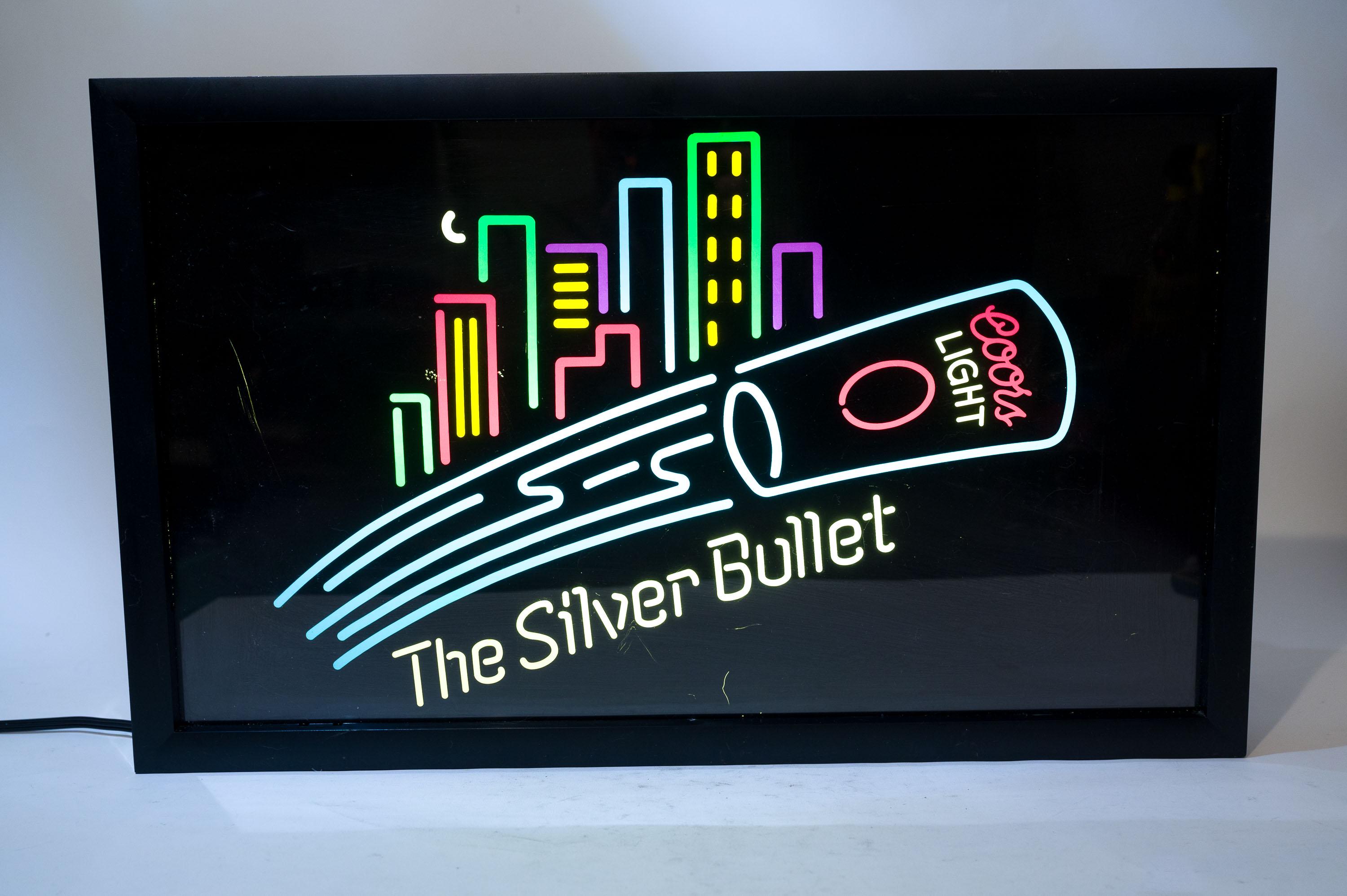 Coors Light the Silver Bullet Light up Beer Sign, Wall Mount, Man Cave ...