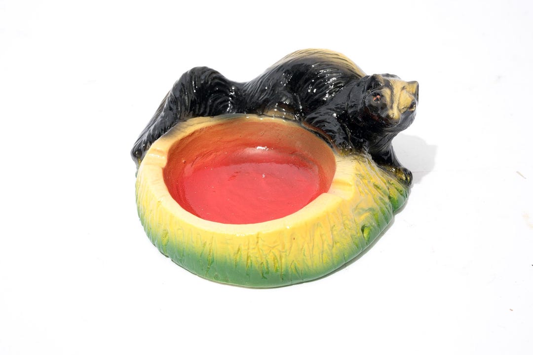 Vintage Skunk Ashtray, Squirrel, Chalkware, Trinket Dish - Etsy