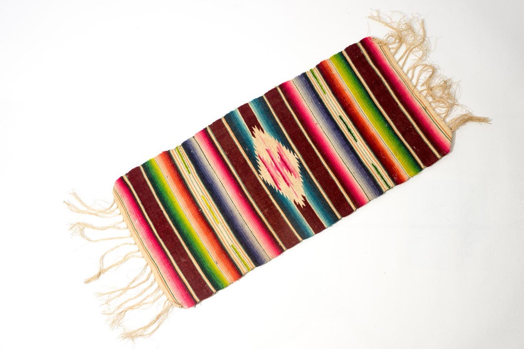 Vintage Mini Saltillo Serape 20"x9" Table Top Decor - Etsy