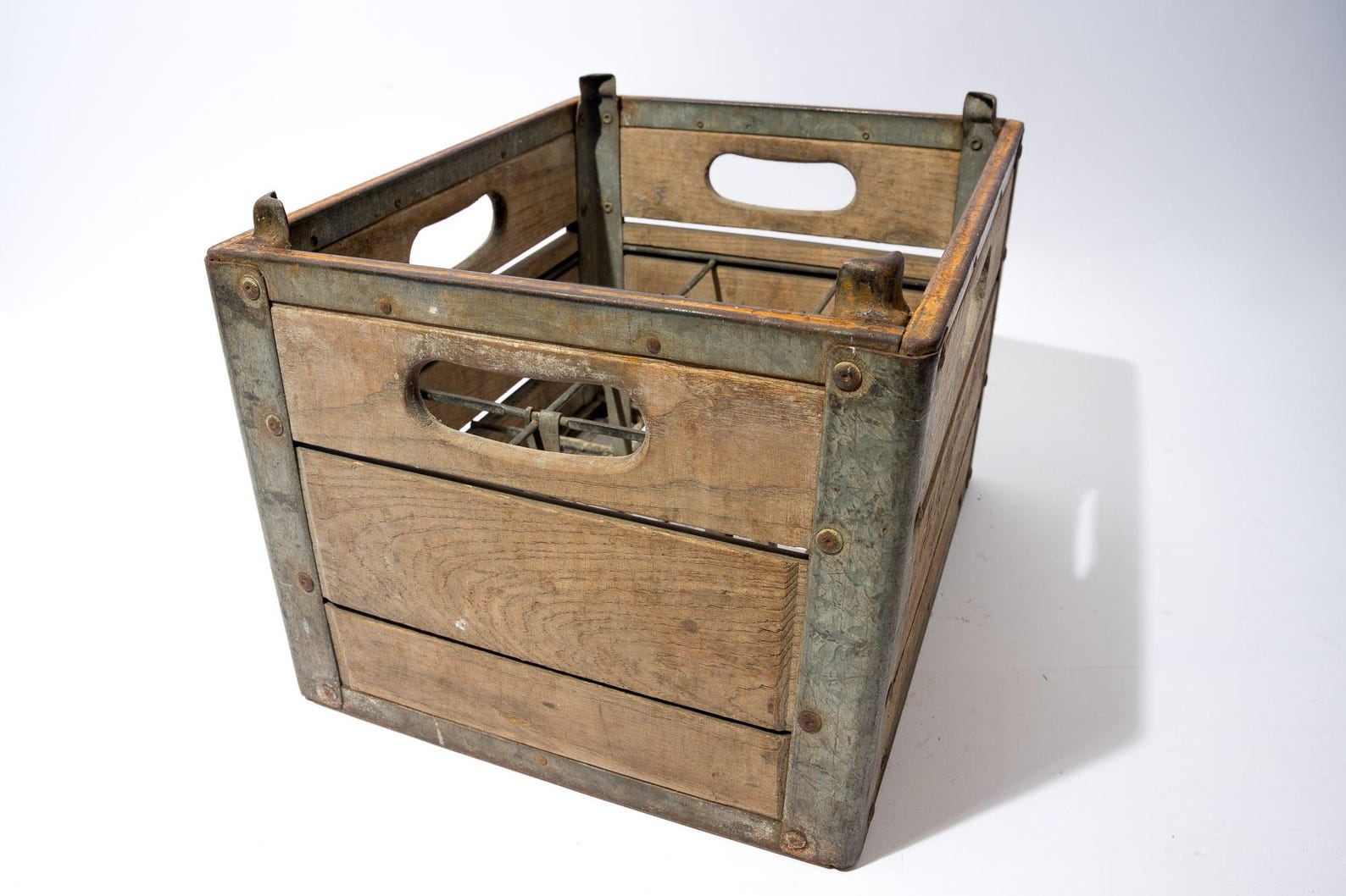 Vintage Wood and Metal Milk Crate From Aliquippa Dairy 1960 Erie Crate ...