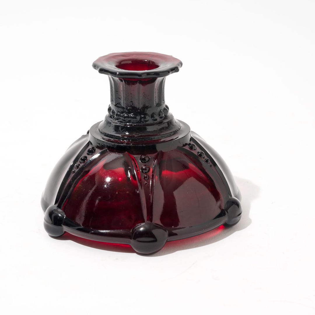 Vintage Candlestick Holder, Ruby, Red, Oyster and Pearl - Etsy