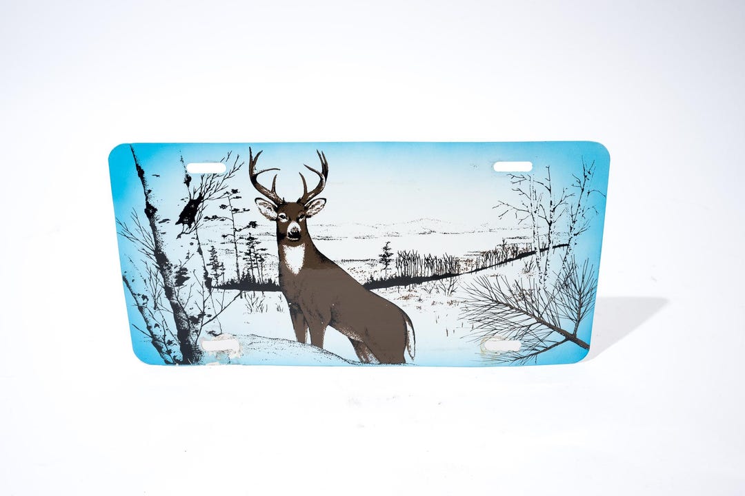 Vintage Whitetail Buck Deer License Plate, Hunter, Outdoorsman ...
