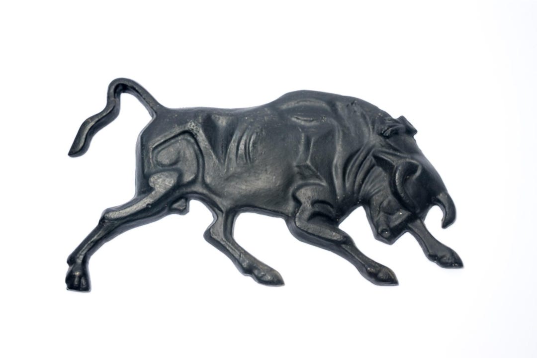 Vintage Bull Wall Art, Black Bull, Cast Aluminum - Etsy