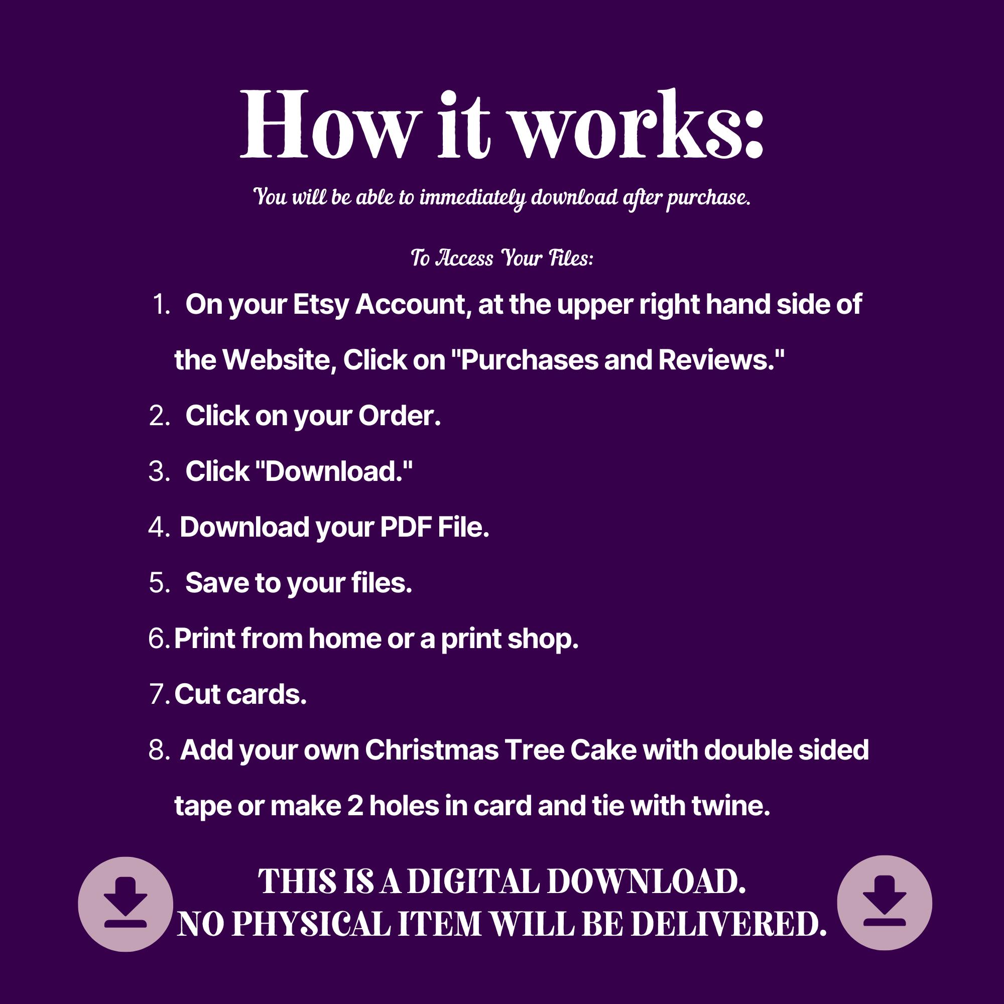 Christmas Tree Cake Gift Tag Printable, Holiday Treat Bag Tag ...