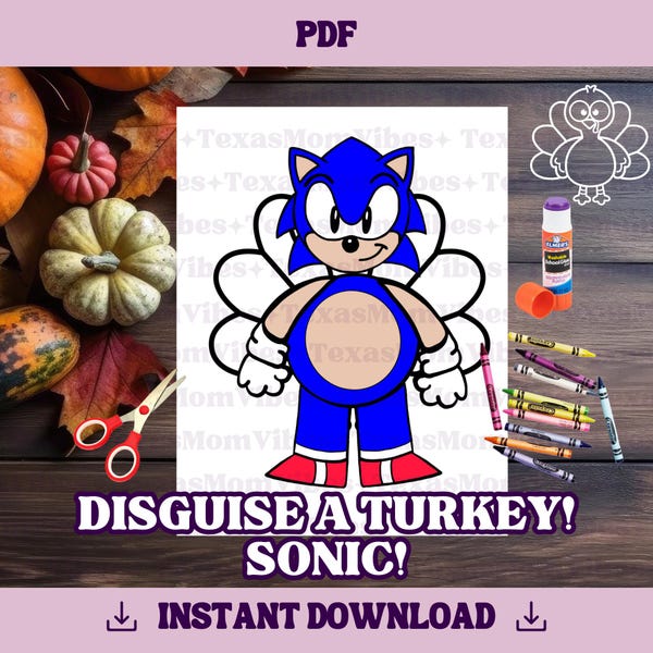 Sonic Turkey Template - Etsy