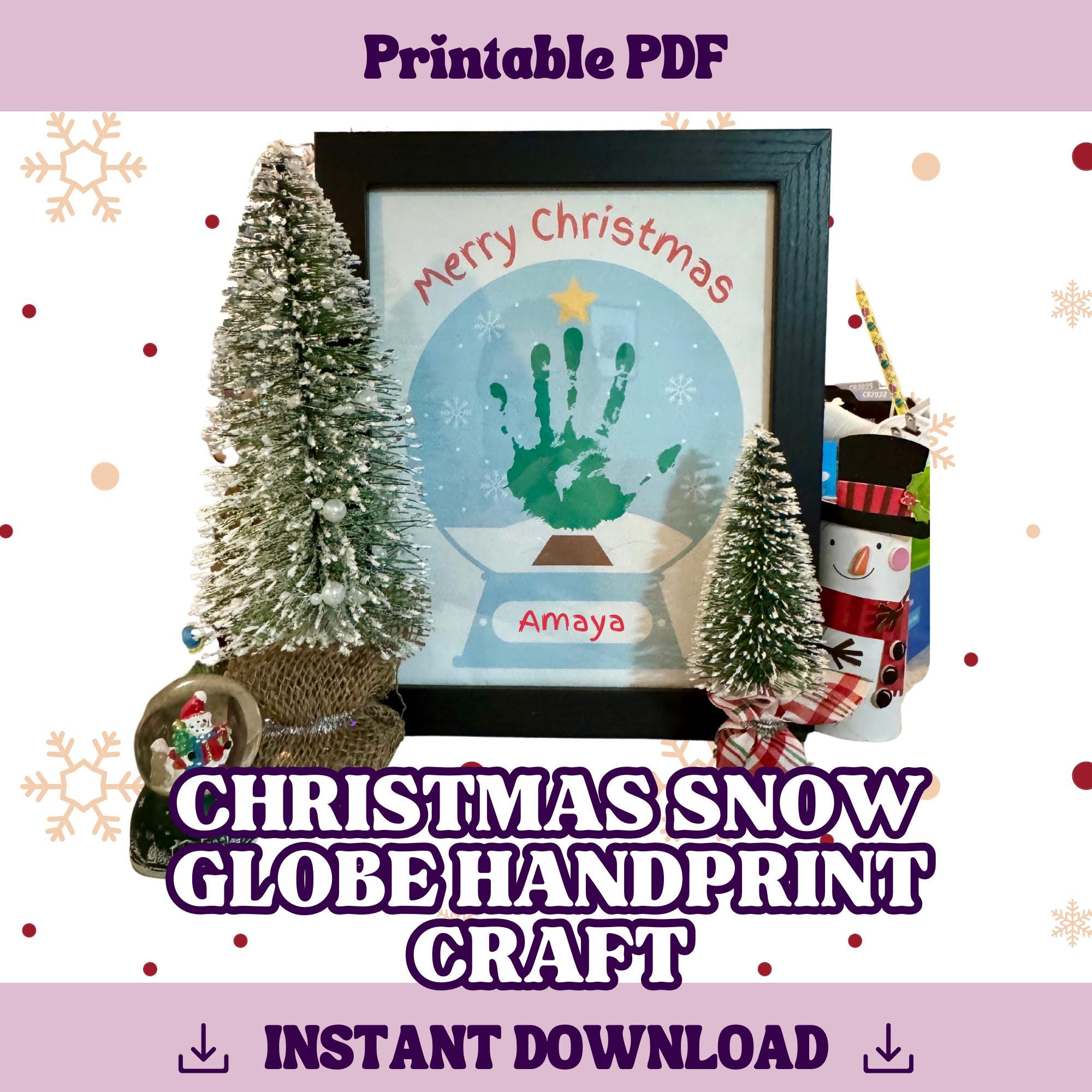 Handprint Snow Globe Christmas Tree Craft | Toddler & Baby Keepsake ...