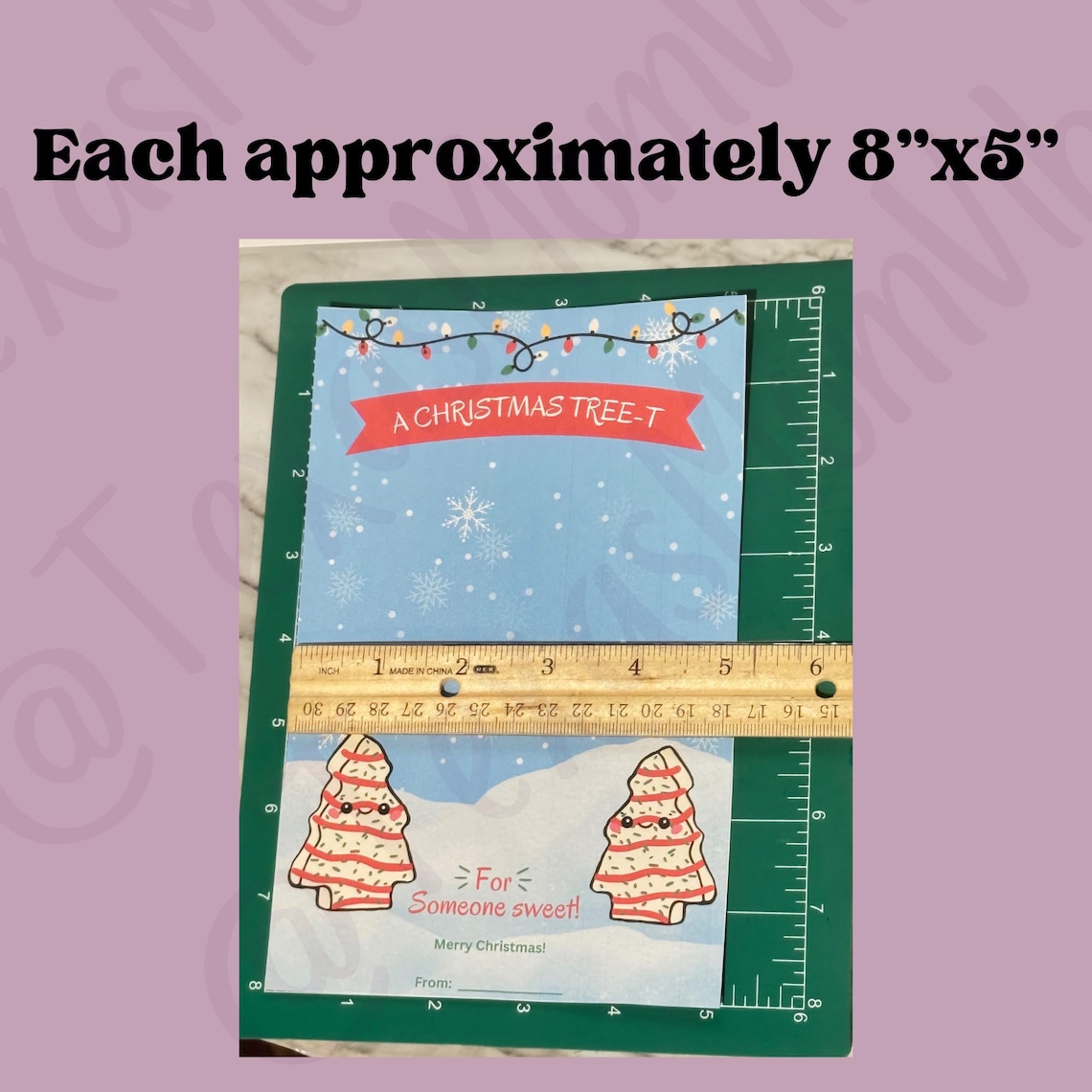 Christmas Tree Cake Gift Tag Printable, Holiday Treat Bag Tag ...